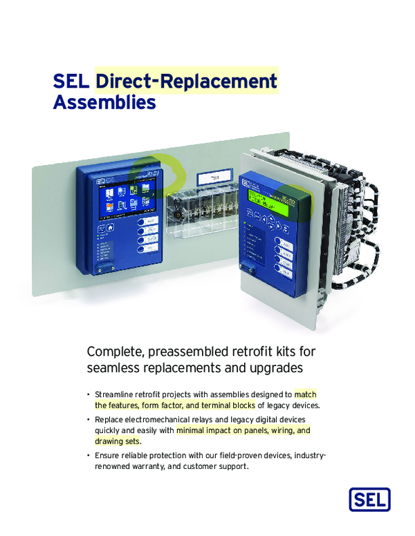 (PDF) Retrofitting Electromechanical Relays with Digital Relays from SEL.
