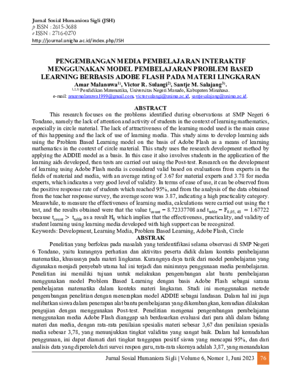 (PDF) Pengembangan Media Pembelajaran Interaktif Menggunakan Model Problem Based Learning ...