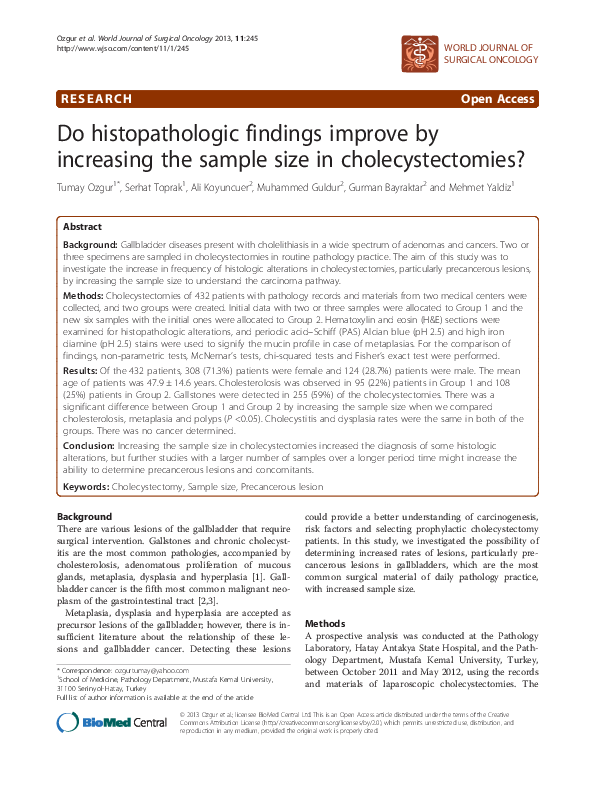 (PDF) Do histopathologic findings improve by increasing the sample size ...