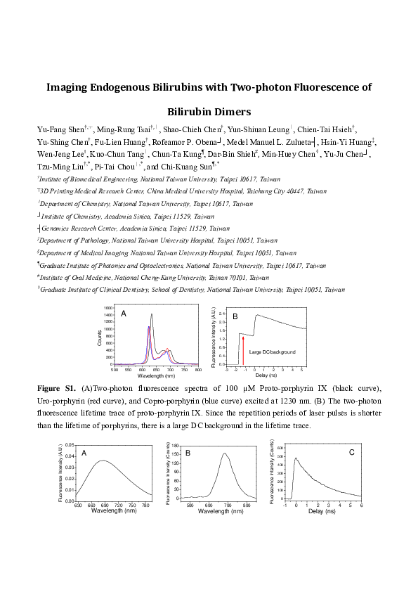 (PDF) Imaging Endogenous Bilirubins with Two-Photon Fluorescence of Bilirubin Dimers