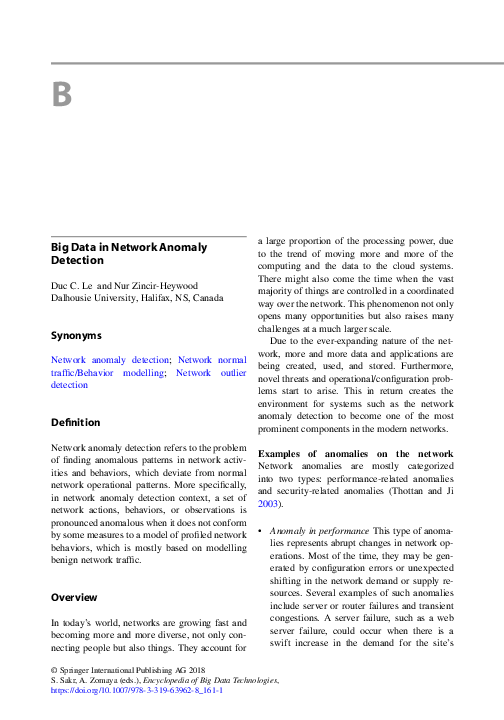 (PDF) Big Data in Network Anomaly Detection