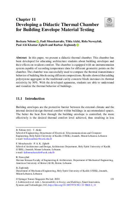 (PDF) Developing a Didactic Thermal Chamber for Building Envelope ...