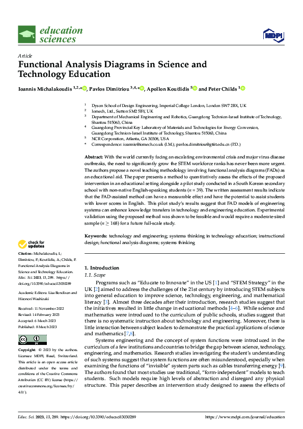 (PDF) Functional Analysis Diagrams in Science and Technology Education