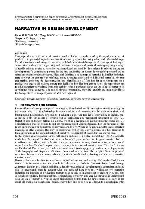 (PDF) Narrative in design development