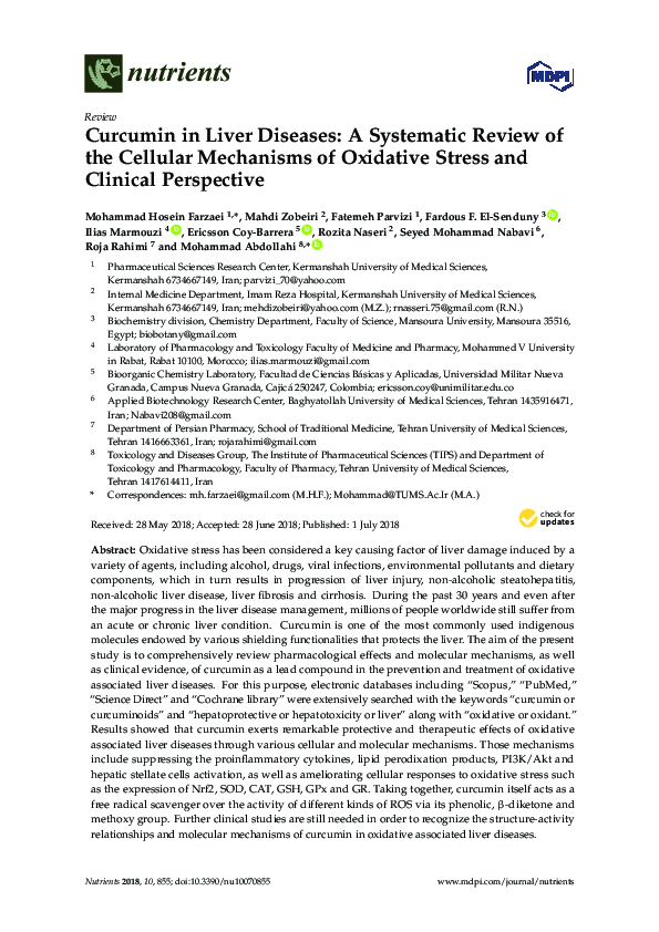 (PDF) Curcumin in Liver Diseases: A Systematic Review of the Cellular ...