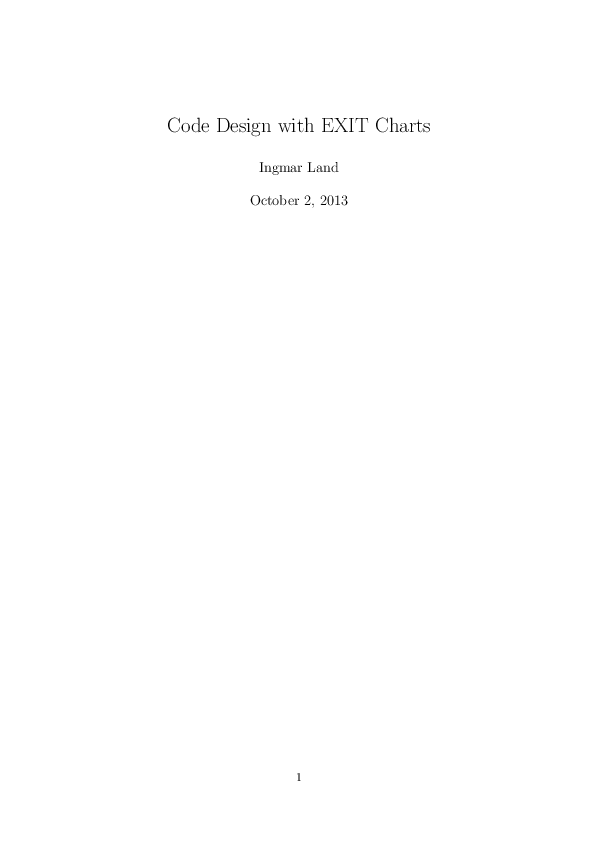 (PDF) Code Design with EXIT Charts