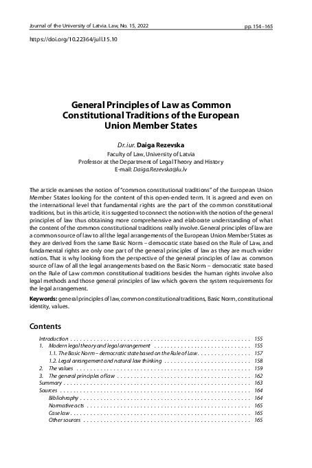 (PDF) General Principles of Law as Common Constitutional Traditions of ...