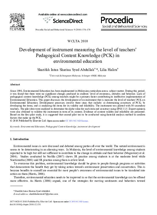 (PDF) Development of instrument measuring the level of teachers ...