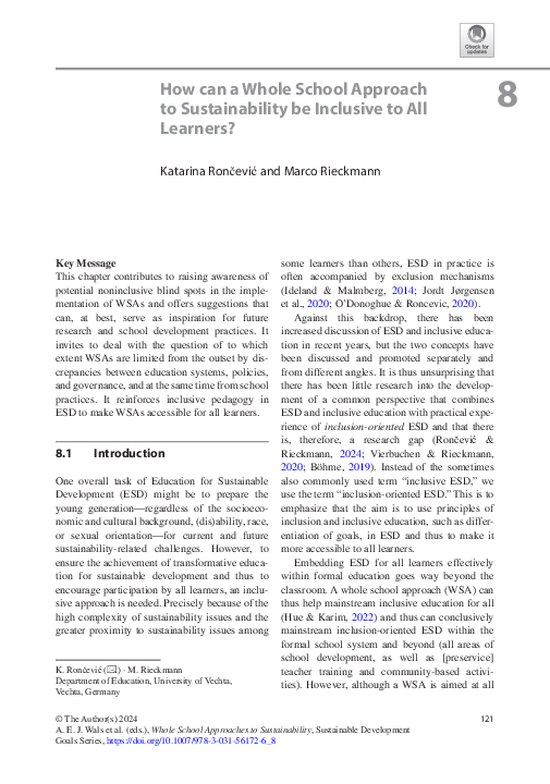 (PDF) How can a Whole School Approach to Sustainability be Inclusive to ...