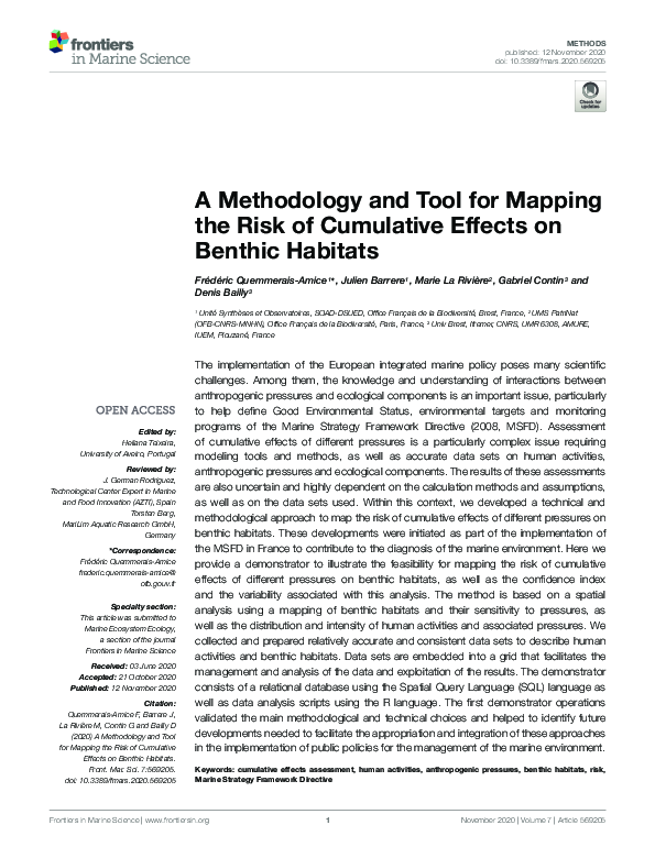 (PDF) A Methodology and Tool for Mapping the Risk of Cumulative Effects ...