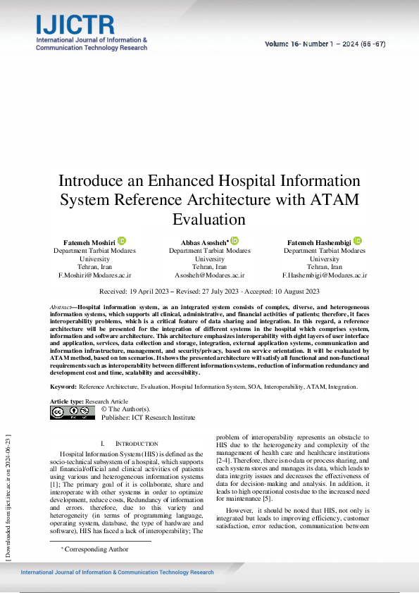 (PDF) Introduce an Enhanced Hospital Information System Reference ...