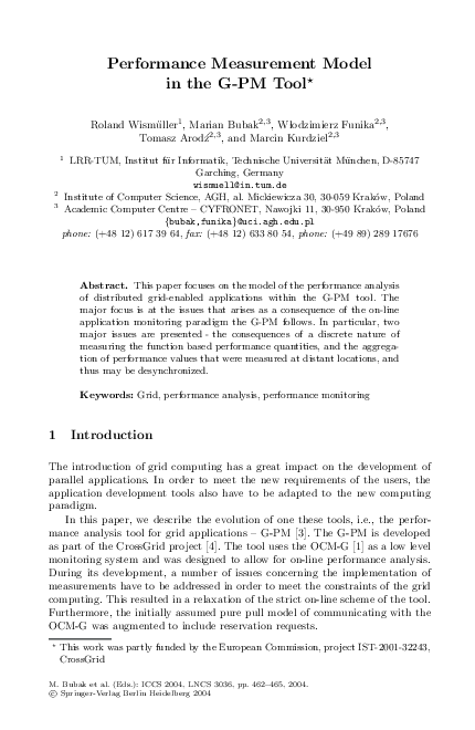 (PDF) Performance Measurement Model in the G-PM Tool