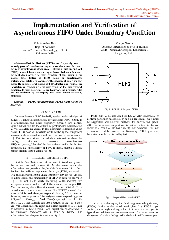 Pdf Implementation And Verification Of Asynchronous Fifo Under