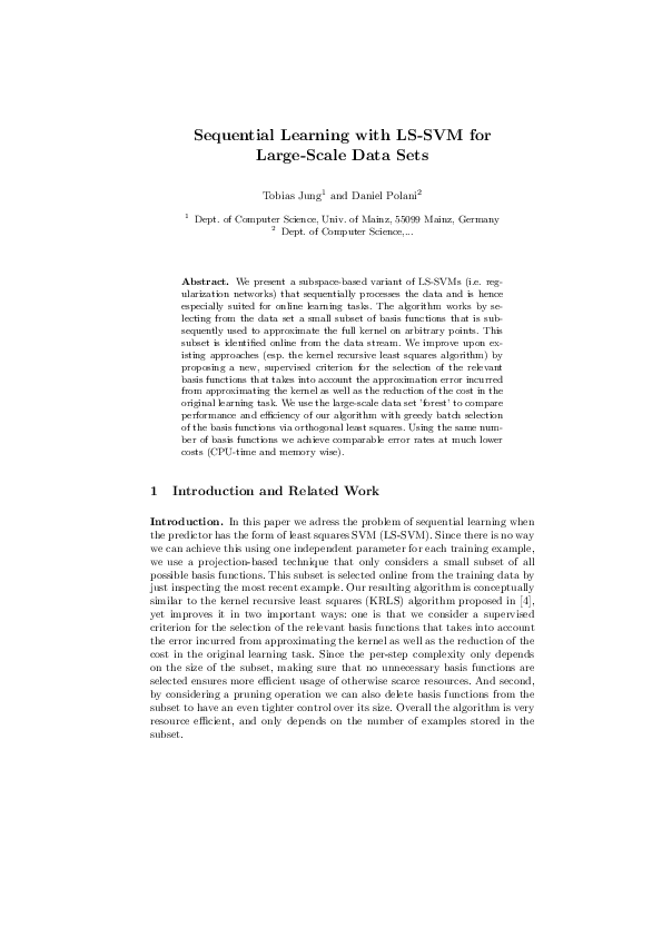 (PDF) Sequential Learning with LS-SVM for Large-Scale Data Sets