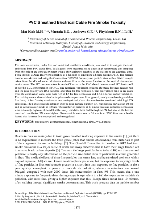 (PDF) PVC Sheathed Electrical Cable Fire Smoke Toxicity