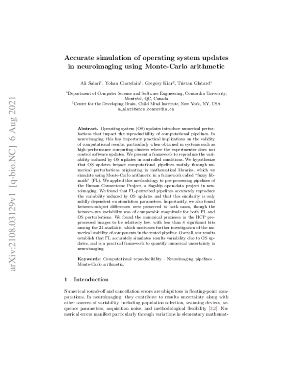 (PDF) Accurate Simulation of Operating System Updates in Neuroimaging ...