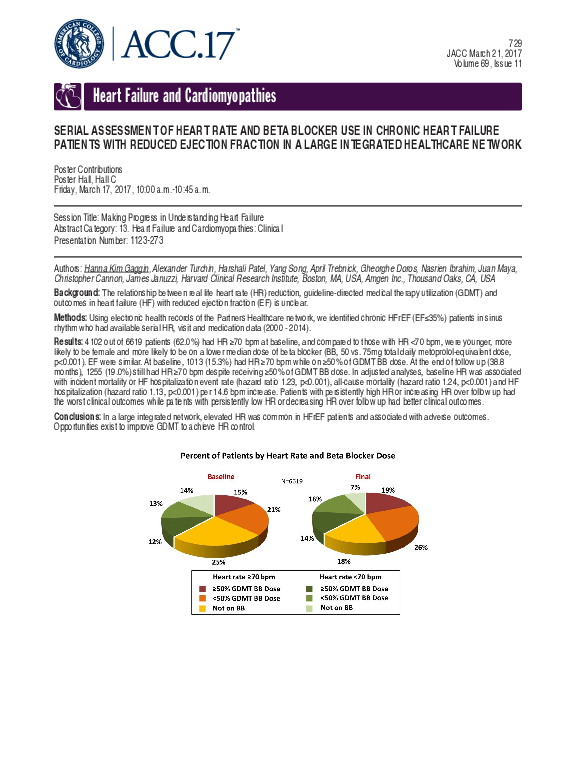 (PDF) Serial Assessment of Heart Rate and Beta Blocker Use in Chronic ...