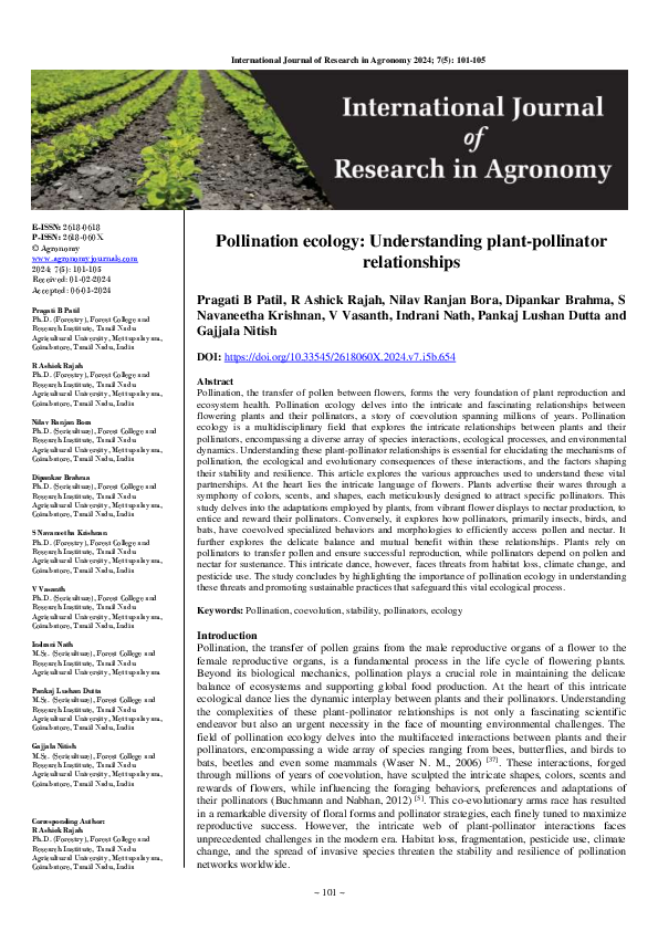 (PDF) Pollination ecology: Understanding plant-pollinator relationships