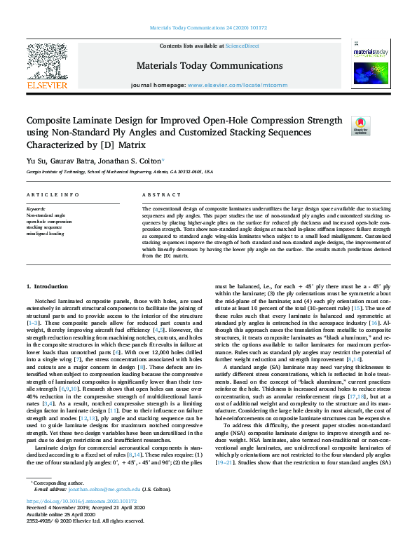 (PDF) Composite Laminate Design for Improved Open-Hole Compression ...