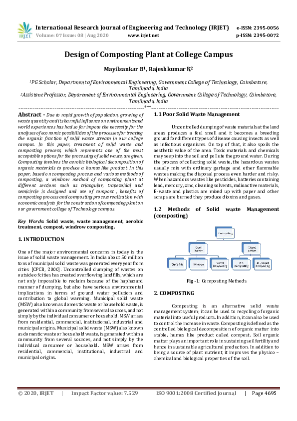 (PDF) Design of Composting Plant at College Campus