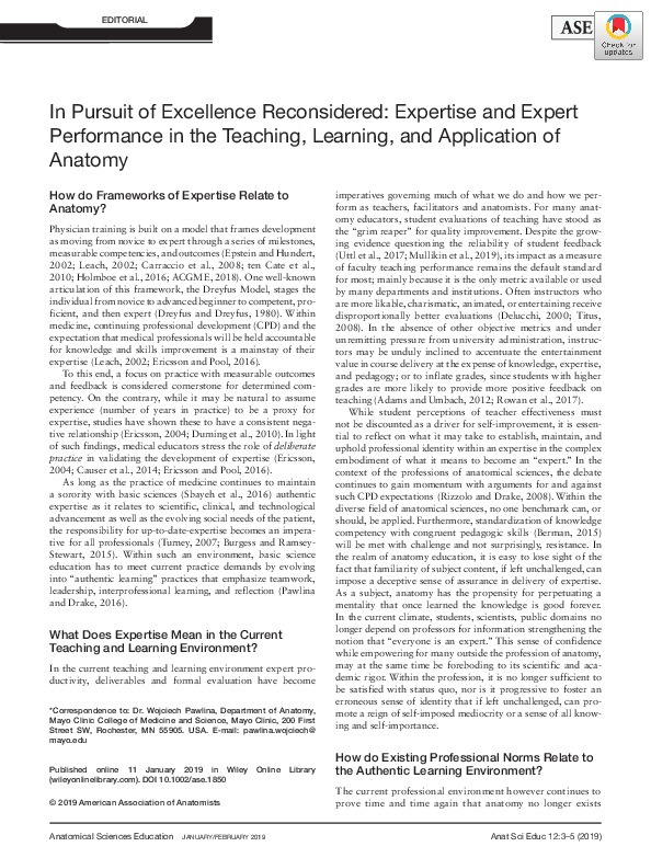 (PDF) In Pursuit of Excellence Reconsidered: Expertise and Expert ...