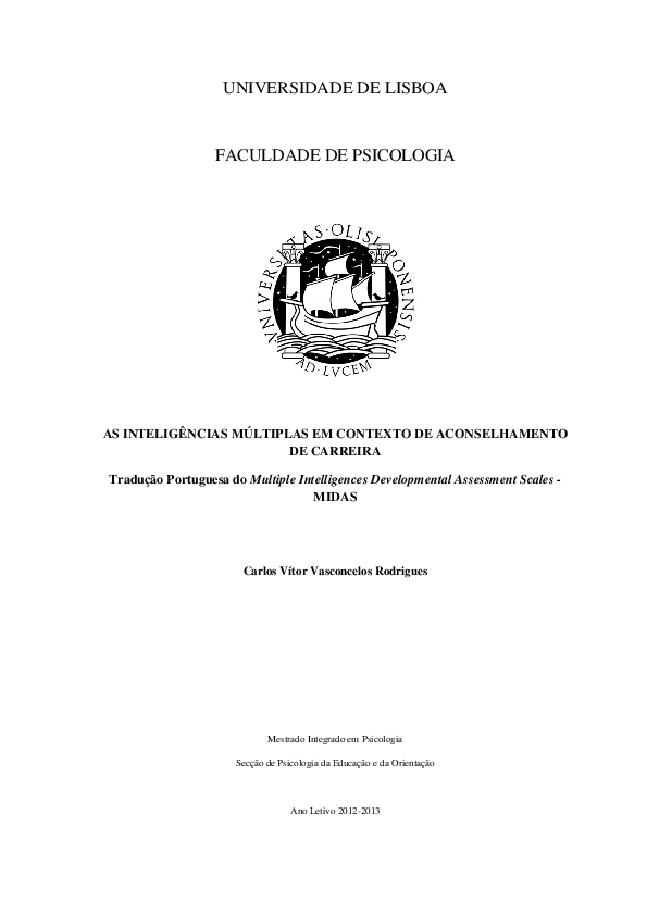 (PDF) As inteligências múltiplas em contexto de aconselhamento de ...
