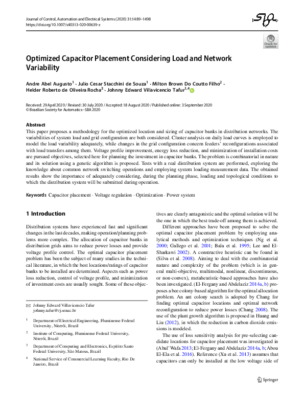 Pdf Capacitor Placement For Load And Network Variability