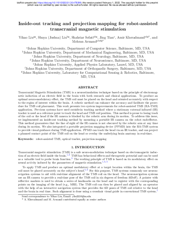 (PDF) Inside-out tracking and projection mapping for robot-assisted ...