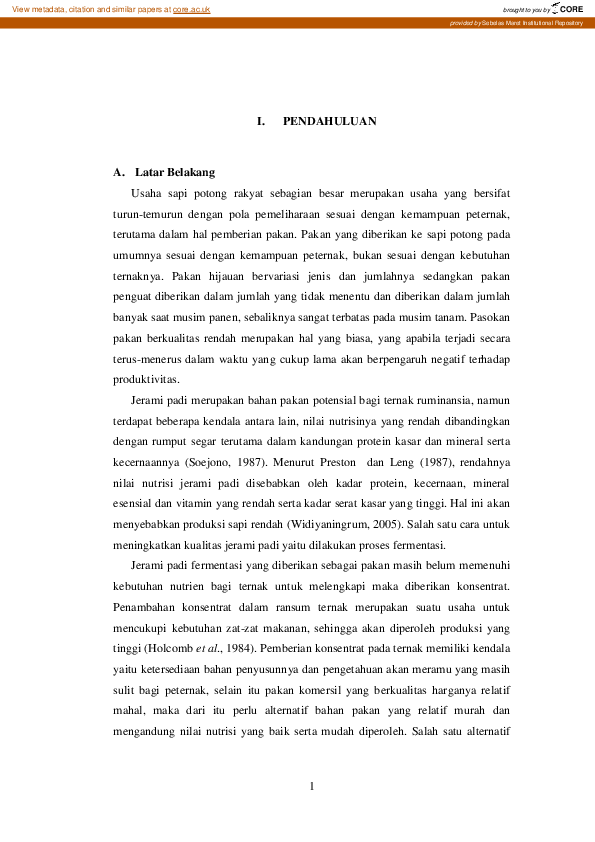 (PDF) Pengaruh Penggunaan Singkong Dengan Imbangan Konsentrat Dan ...