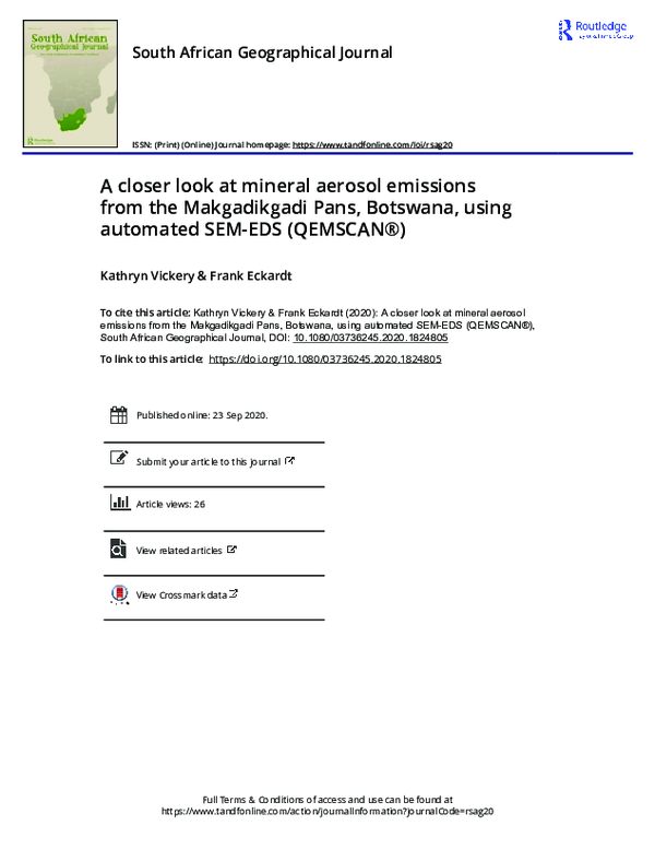 (PDF) A closer look at mineral aerosol emissions from the Makgadikgadi ...