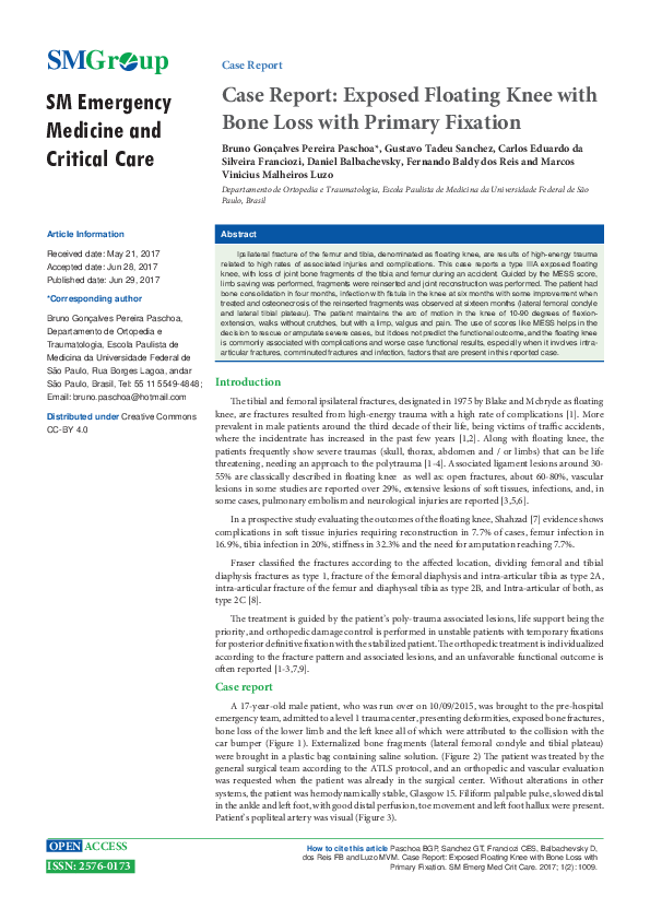 (PDF) Case Report: Exposed Floating Knee with Bone Loss with Primary ...