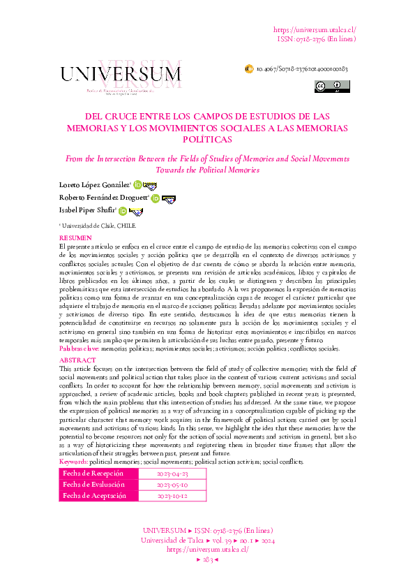 (PDF) Loreto López González , Roberto Fernández Droguett, Isabel Piper ...