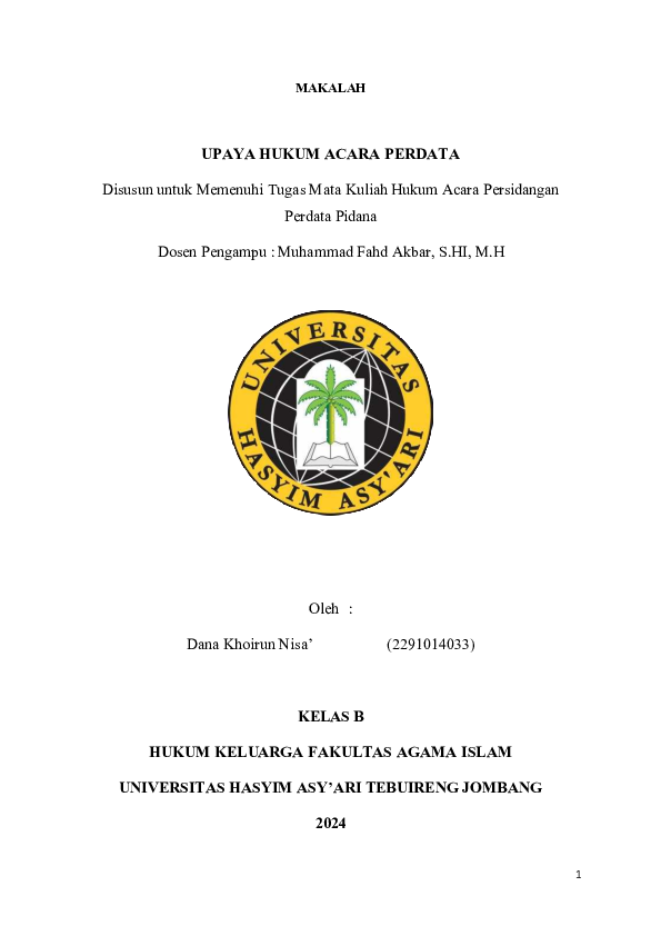 (PDF) UPAYA HUKUM ACARA PERDATA