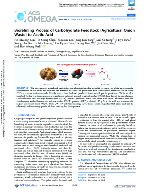 (PDF) Biorefining Process of Carbohydrate Feedstock (Agricultural Onion ...