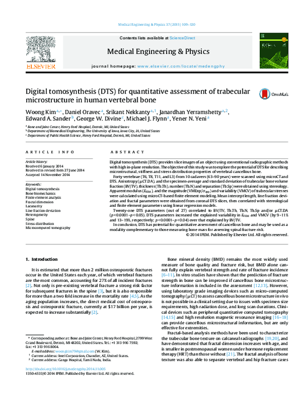 (PDF) Digital tomosynthesis (DTS) for quantitative assessment of ...