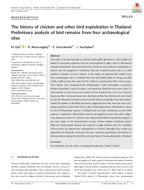 (PDF) The history of chicken and other bird exploitation in Thailand ...