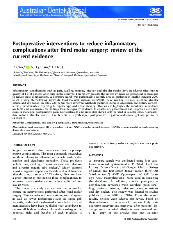 (PDF) Postoperative interventions to reduce inflammatory complications ...