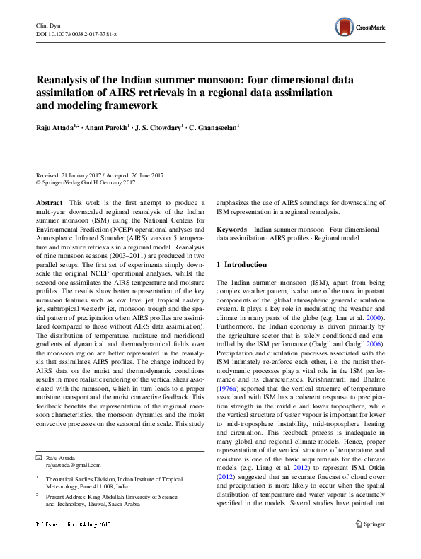 (PDF) Reanalysis of the Indian summer monsoon: four dimensional data ...