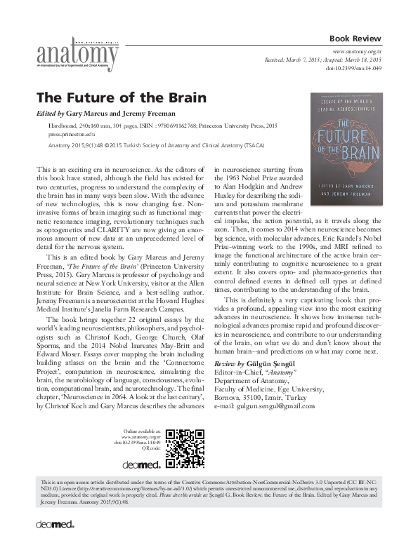 (PDF) The Future of the Brain Edited by Gary Marcus and Jeremy Freeman