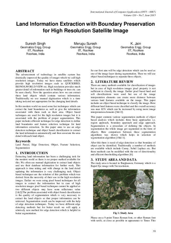 (PDF) Land Information Extraction with Boundary Preservation for High ...