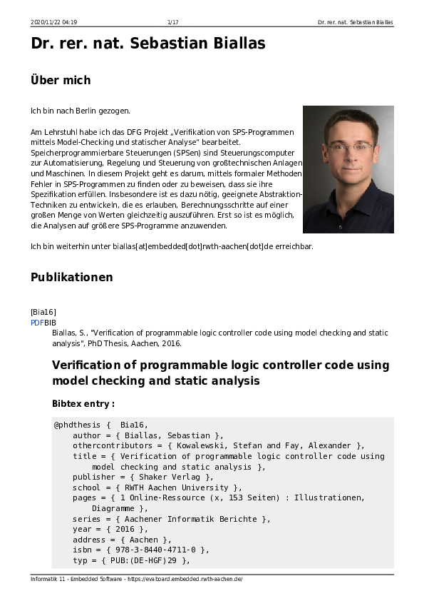 (PDF) Verification of Programmable Logic Controller Code using Model Checking and Static Analysis
