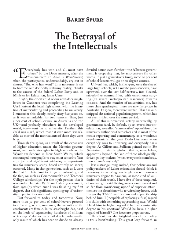 (PDF) The Betrayal of the Intellectuals