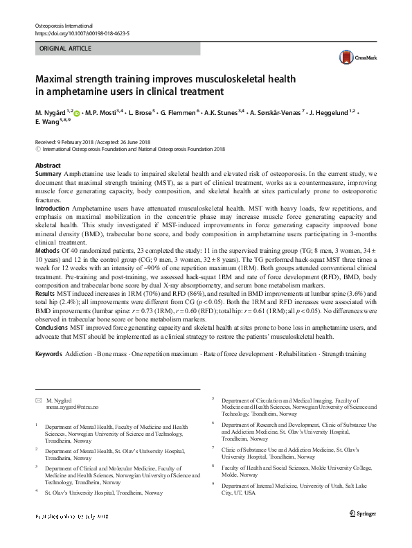 (PDF) Maximal strength training improves musculoskeletal health in amphetamine users in clinical ...