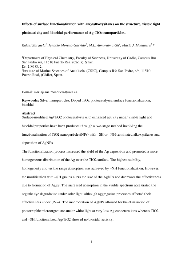 (PDF) Effects of surface functionalization with alkylalkoxysilanes on ...