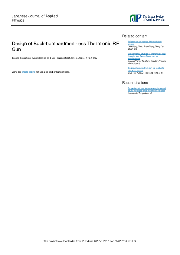 (PDF) Design of Back-bombardment-less Thermionic RF Gun
