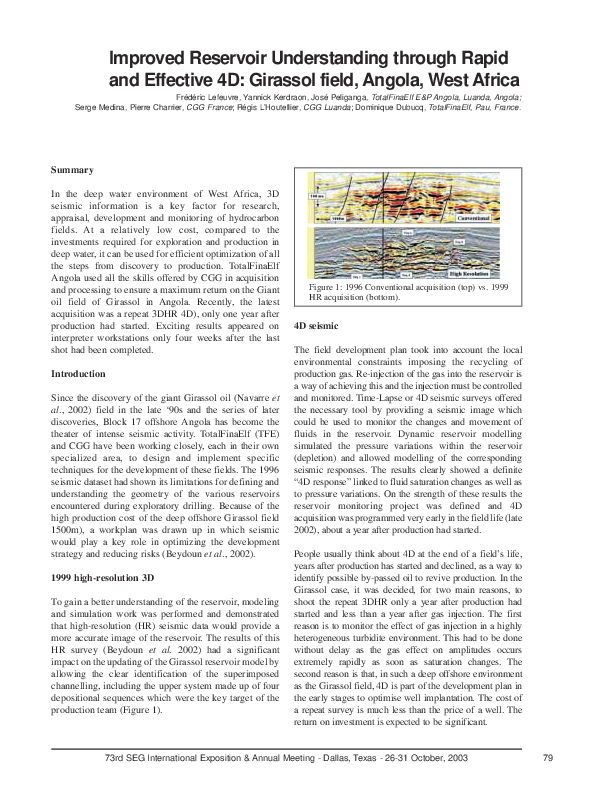 (PDF) Improved reservoir understanding through rapid and effective 4D ...