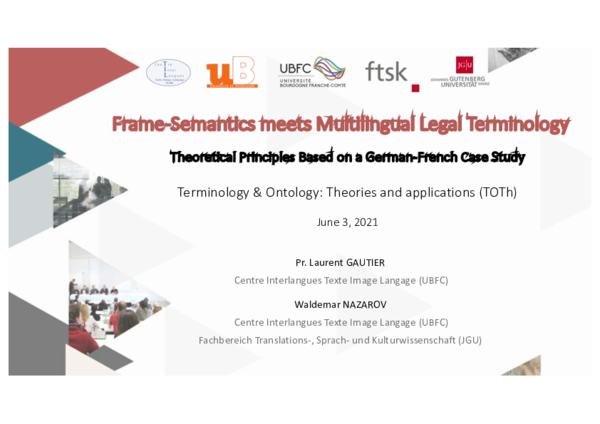 (PDF) Frame-Semantics meets Multilingual Legal Terminology. Theoretical ...