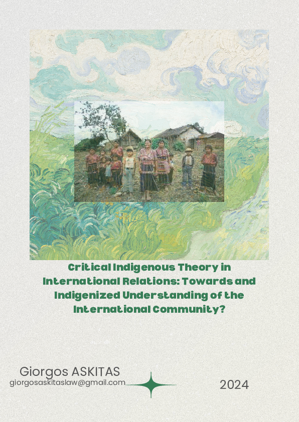 (PDF) Critical Indigenous Theory in International Relations: Towards ...