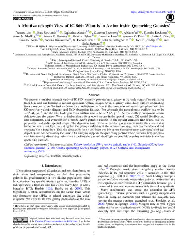(PDF) A Multiwavelength View of IC 860: What Is in Action inside ...