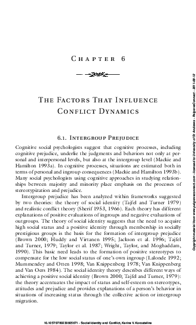 (PDF) The Factors That Influence Conflict Dynamics